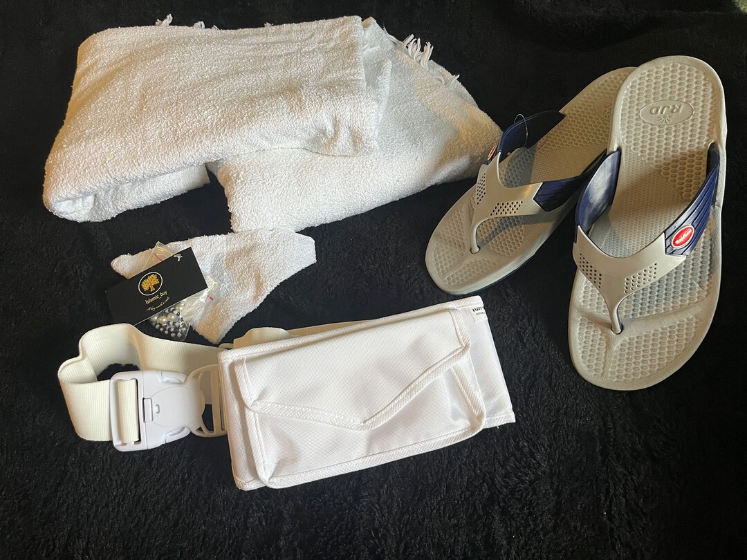 100% Cotton Haj and Umrah Ihram, Belt, Flipflops (uk Men Size 7, 9 and ...