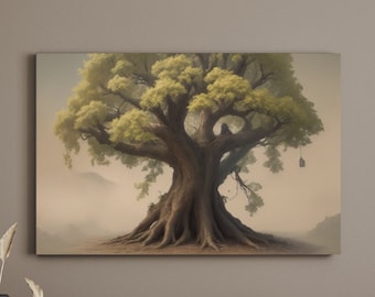 Printable Digital Art Great Tree of Resilience Nature Forest Green Wood ...