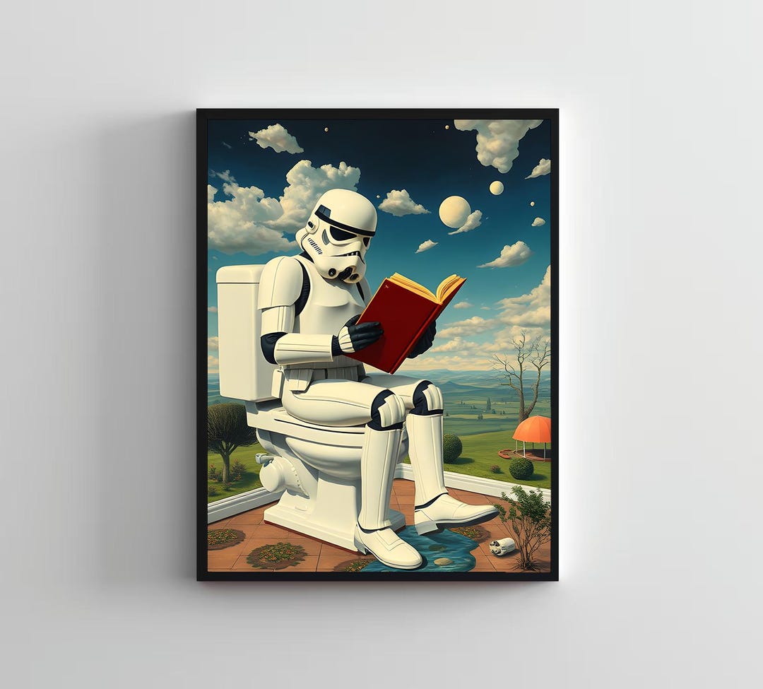 Stormtrooper on the Toilet Dreamscape, Starwars Wall Poster, Funny ...