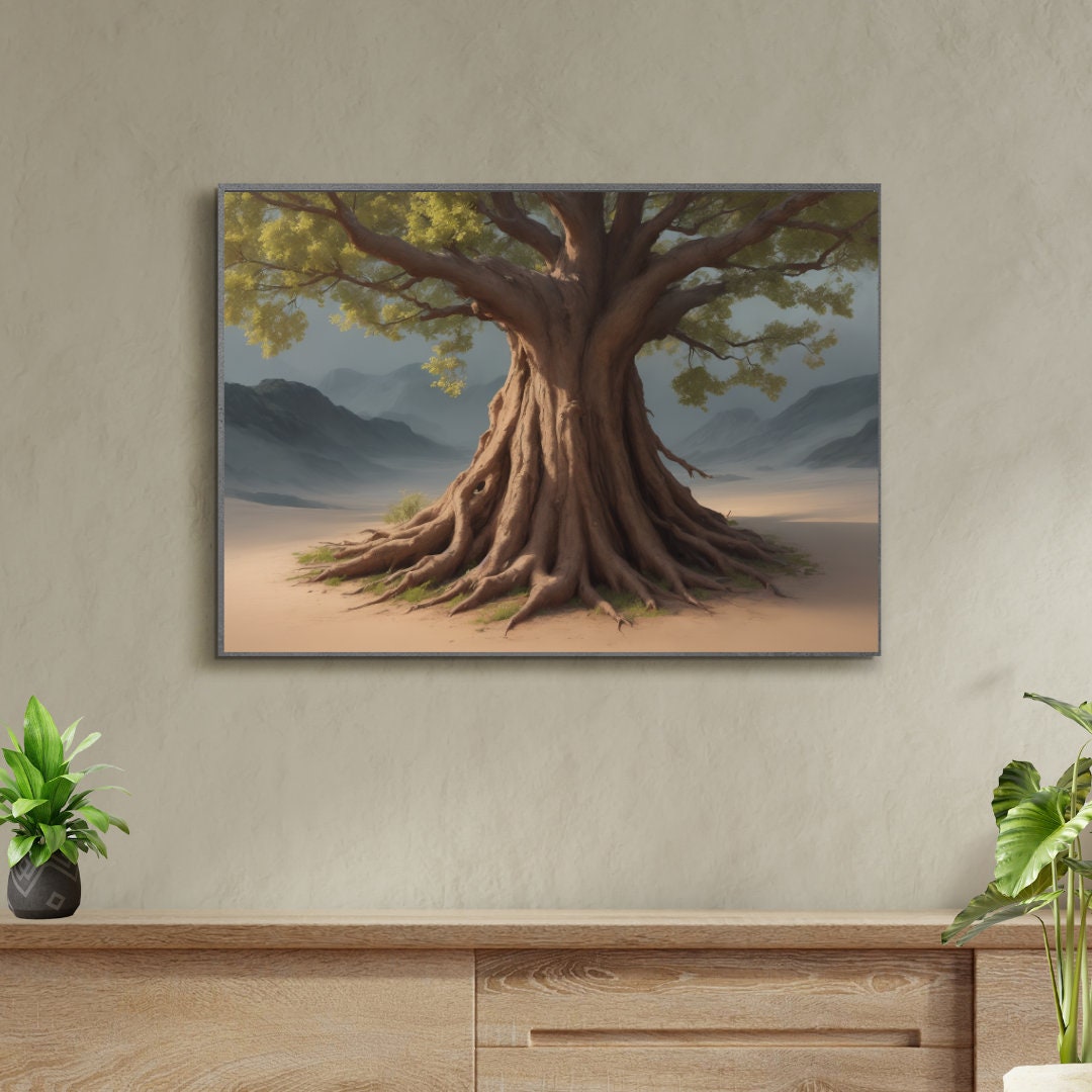 Printable Digital Art Great Tree of Resilience Nature Forest Green Wood ...