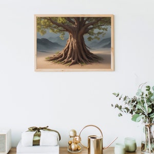 Printable Digital Art Great Tree of Resilience Nature Forest Green Wood ...