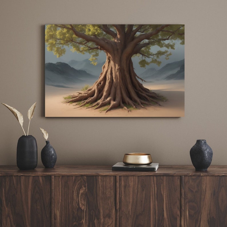 Printable Digital Art Great Tree of Resilience Nature Forest Green Wood ...