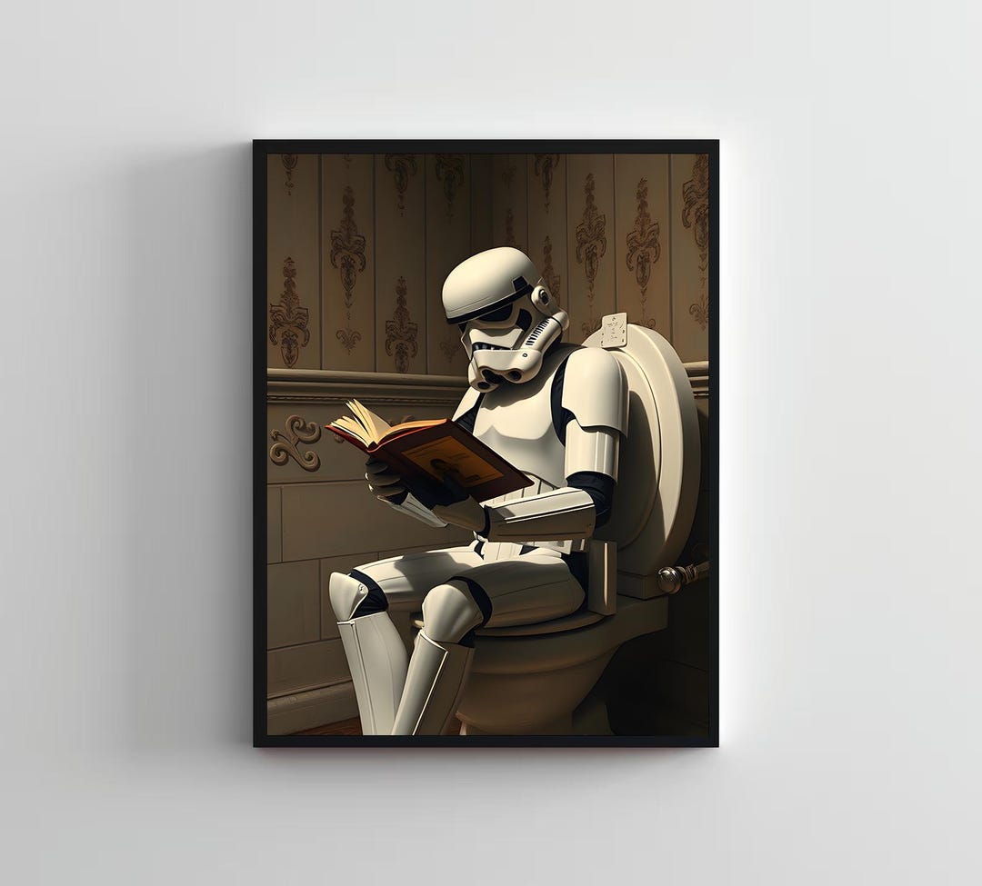 Stormtrooper Toilet 1, Starwars Wall Poster, Starwars Painting, Storm ...