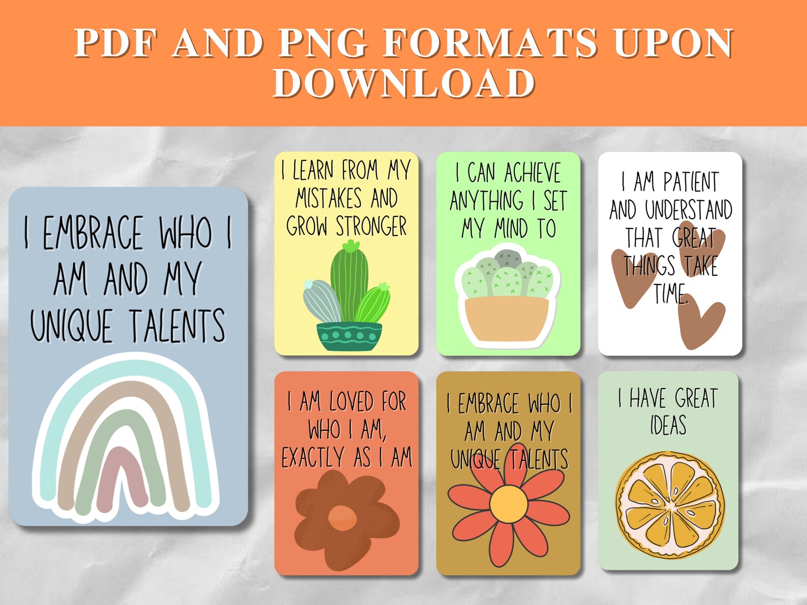 48 Positive Affirmation Cards for Kids, Kindness and Inspirational ...