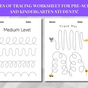 Pre-school Line Tracing Activity Worksheets Printable Handwriting ...