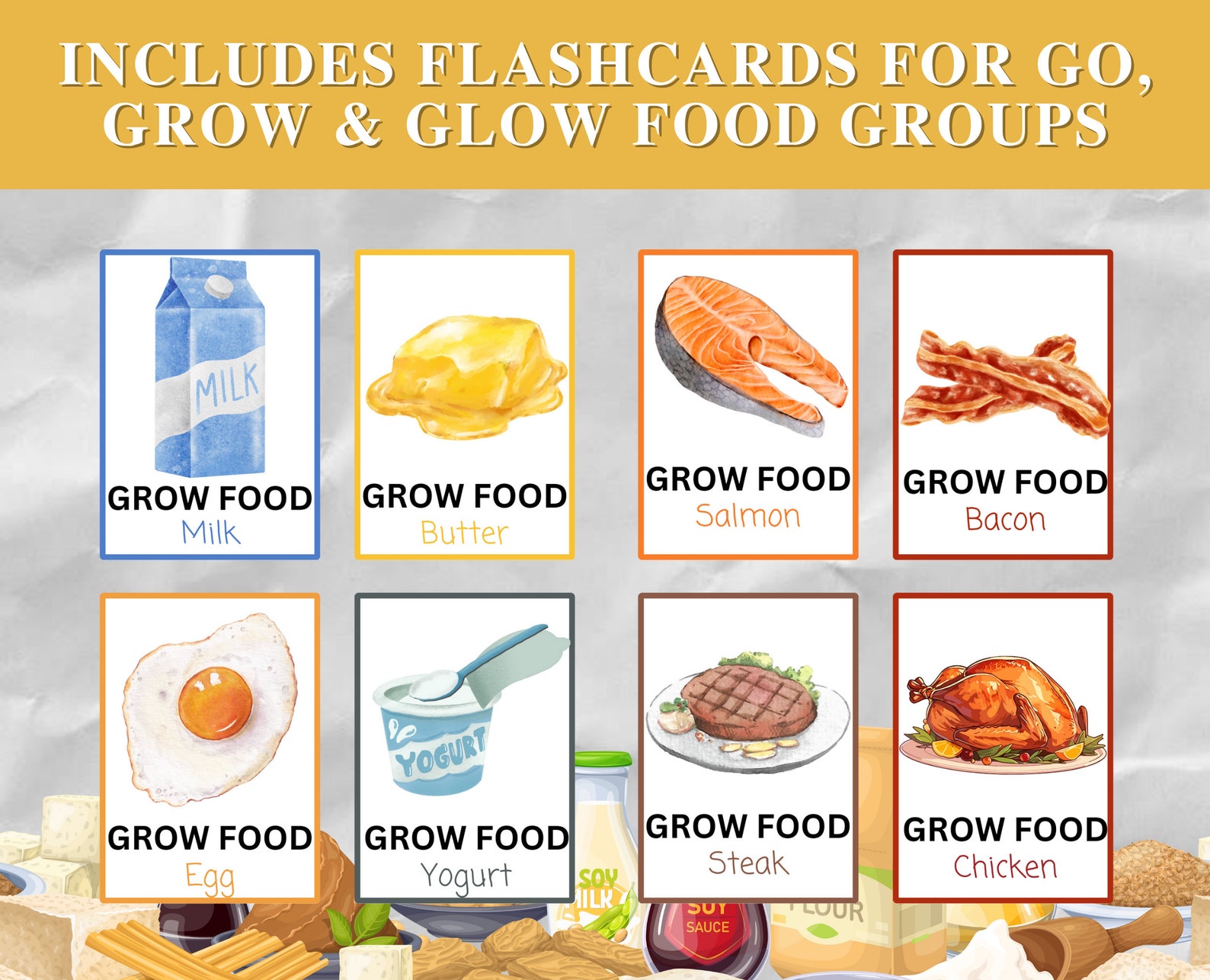 40 Food Flash Cards Fruits and Vegetable Flash Cards Food Group Cards ...