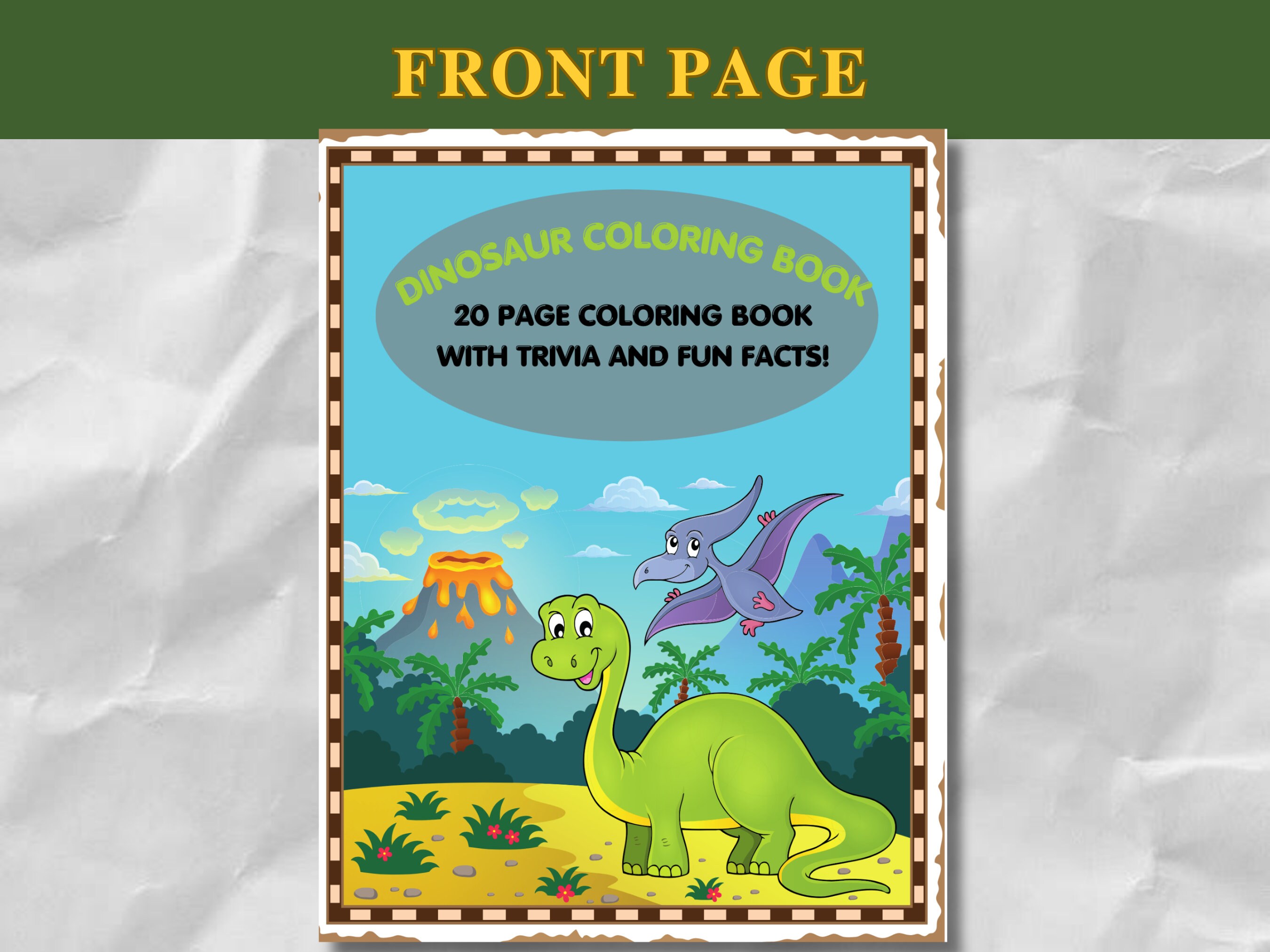 20 Dinosaur Coloring Sheets With Fun Trivias for Kids, Animal Coloring ...