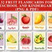 32 Fruit Cards for Toddlers, Printable Fruits Flashcards Watercolor ...