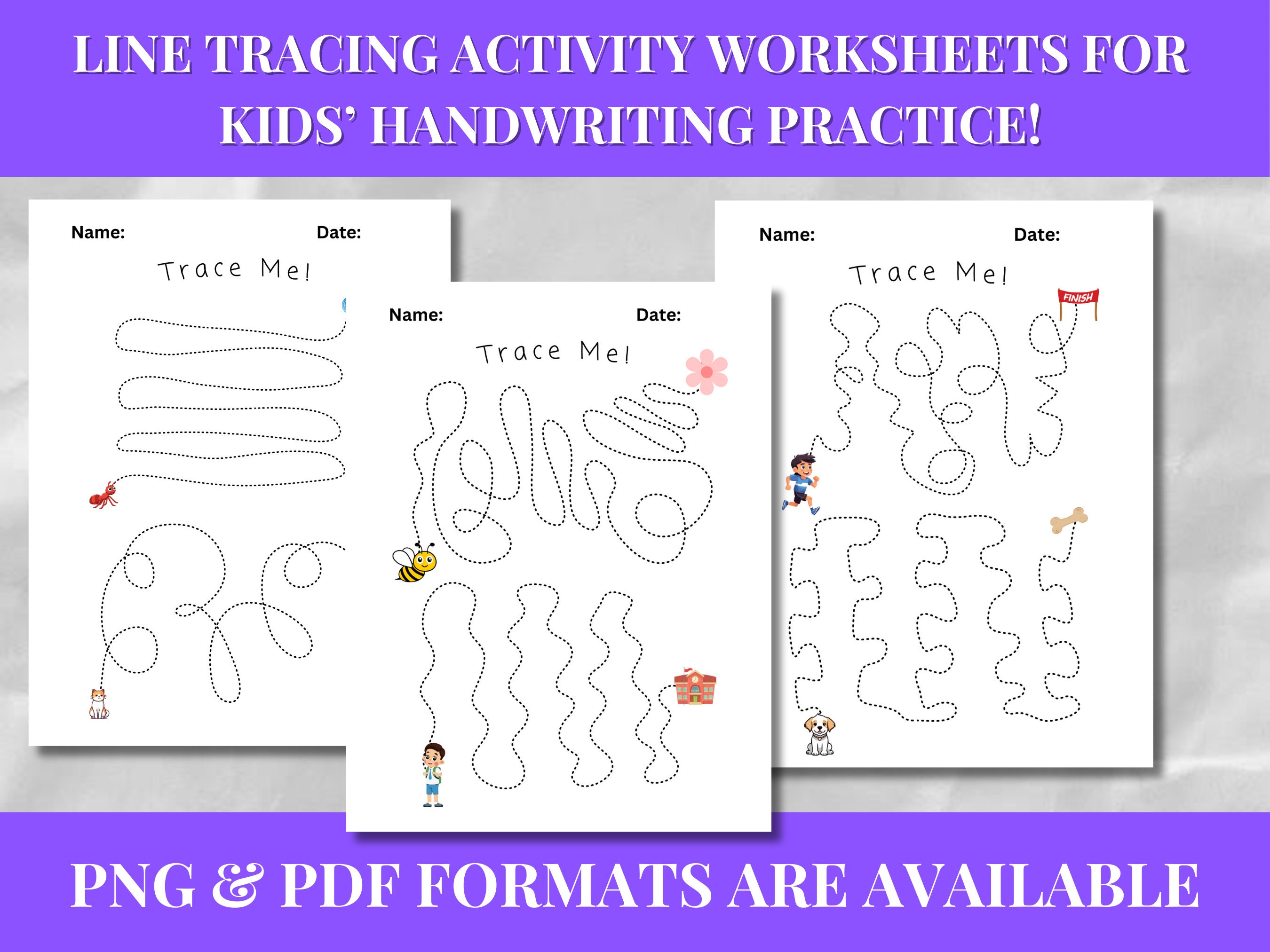Pre-school Line Tracing Activity Worksheets Printable Handwriting ...