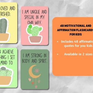 48 Positive Affirmation Cards for Kids, Kindness and Inspirational ...