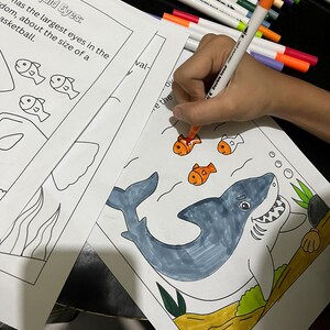 Sea Animals Coloring Pages for Kids, Activity Worksheets for Birthday ...