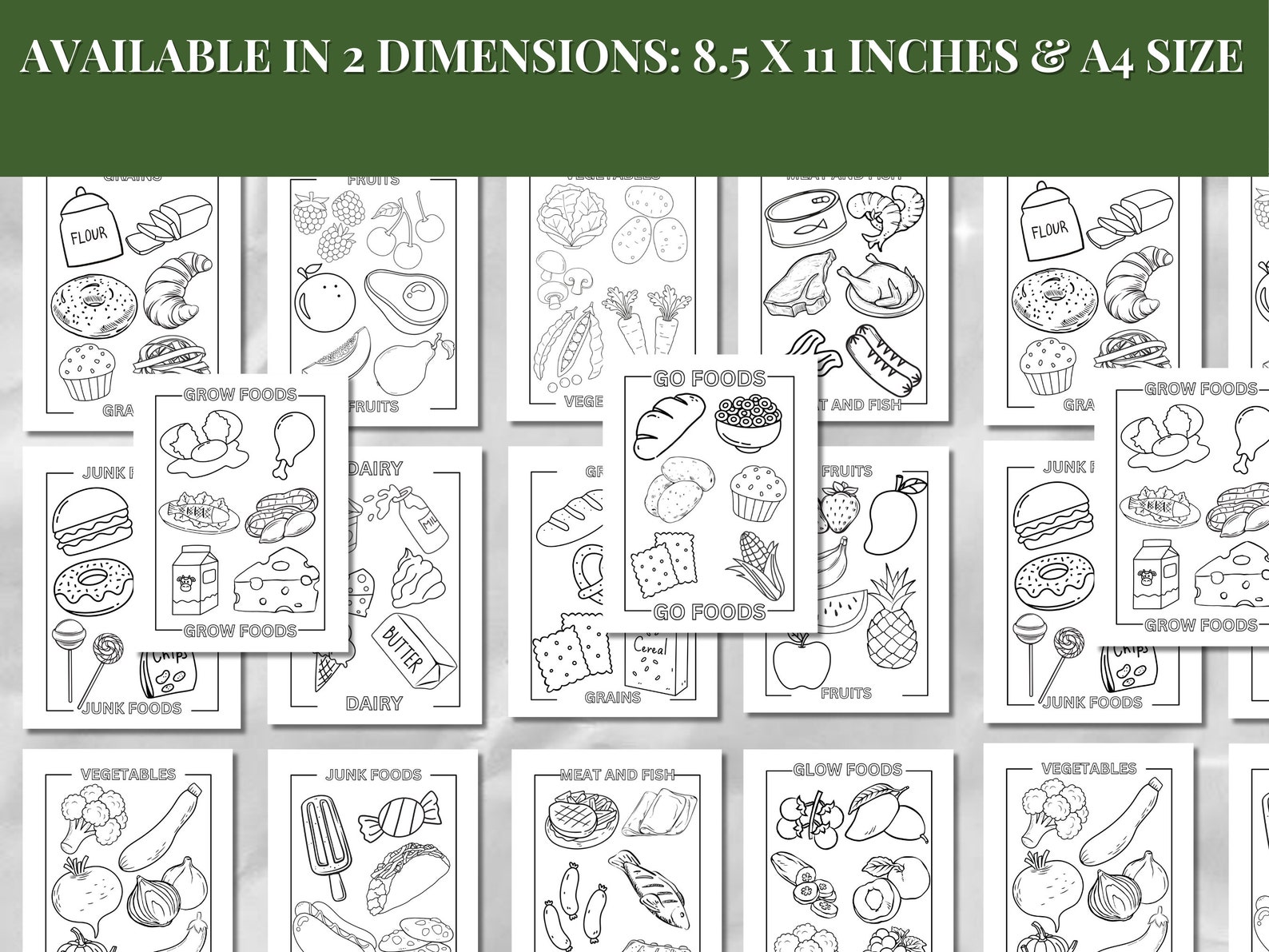 14 Page Printable Food Coloring Sheets for Toddlers--fun Learning ...