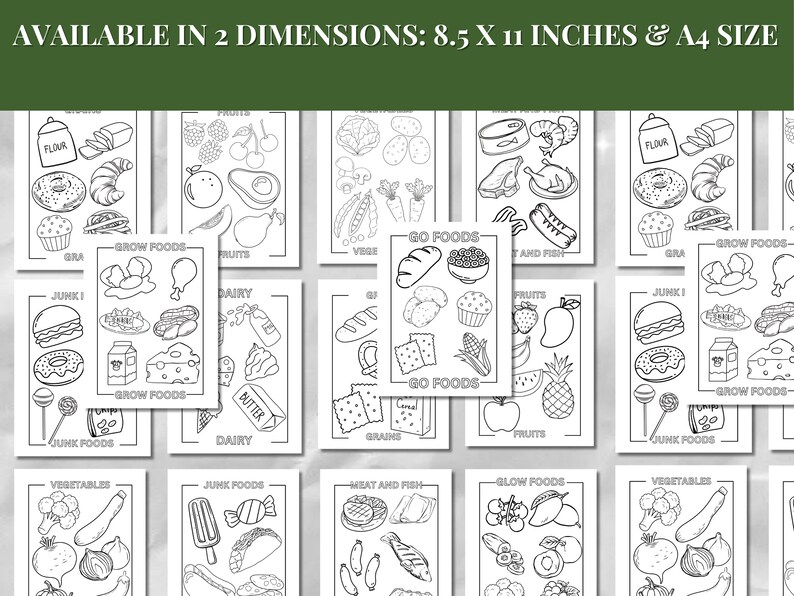 14 Page Printable Food Coloring Sheets for Toddlers--fun Learning ...
