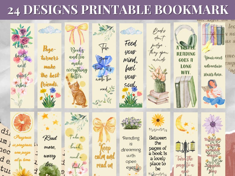 24 Printable Aesthetic Simple Bookmark Bibliophile Gifts for Smut and ...