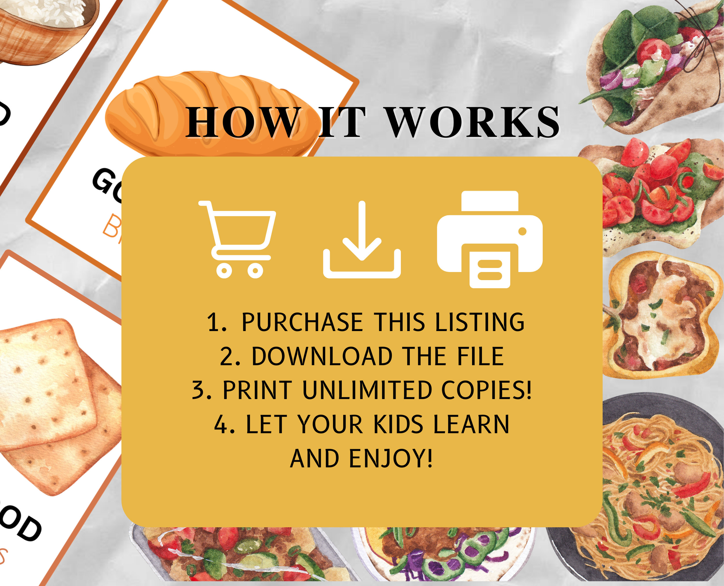 40 Food Flash Cards Fruits and Vegetable Flash Cards Food Group Cards ...