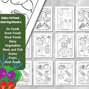 14 Page Printable Food Coloring Sheets for Toddlers--fun Learning ...