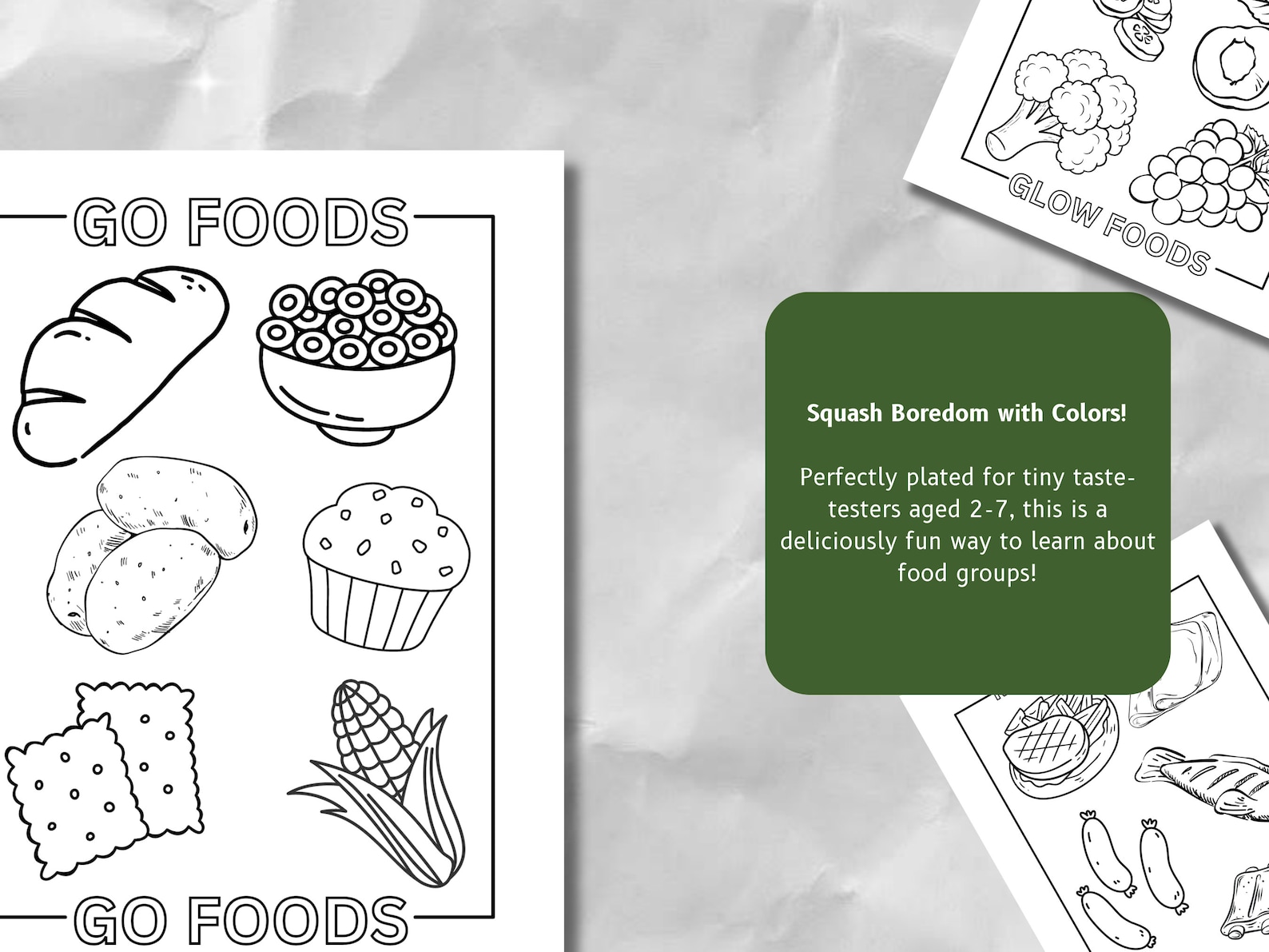 14 Page Printable Food Coloring Sheets for Toddlers--fun Learning ...