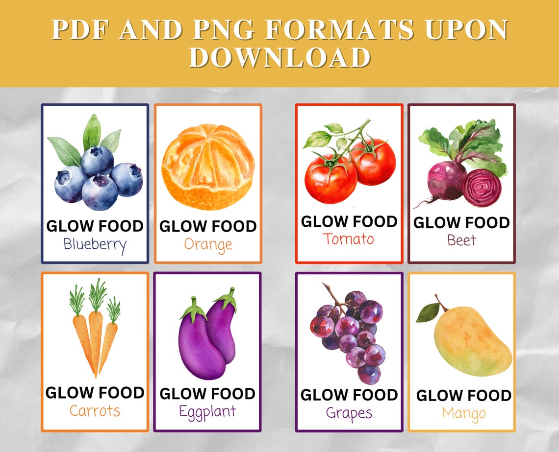 40 Food Flash Cards Fruits and Vegetable Flash Cards Food Group Cards ...