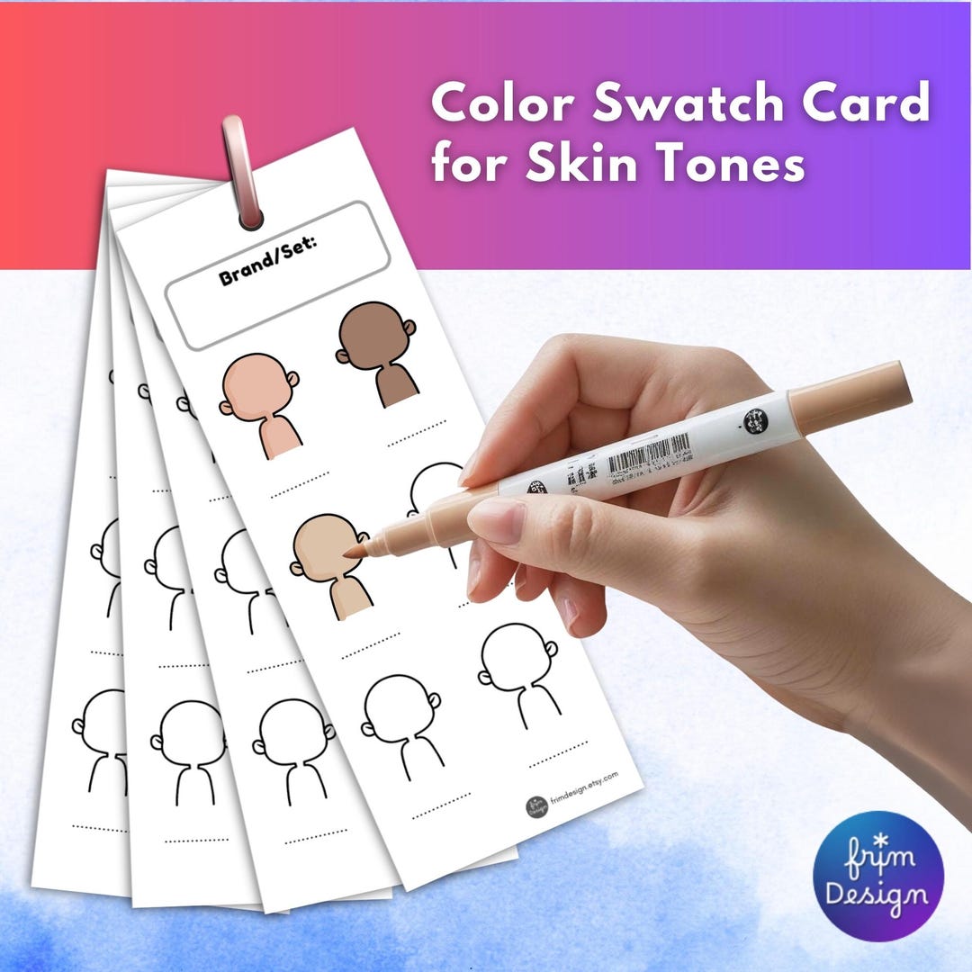Blank Skin Tone Swatch Cards – Customizable Chibi Color Swatches ...