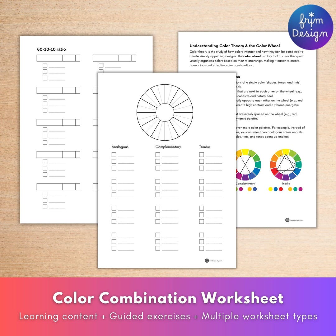 Color Theory Practice Workbook | Blank Color Wheel & Swatch Sheets ...