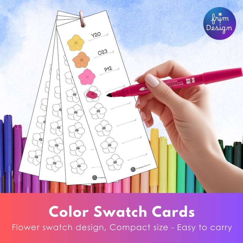 Flower Color Swatch Cards – Cute Printable Palette Tracker for Artists ...