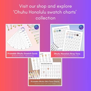 Ohuhu Pastel 48 Color Swatch Chart – Printable Blossoming Marker Color ...