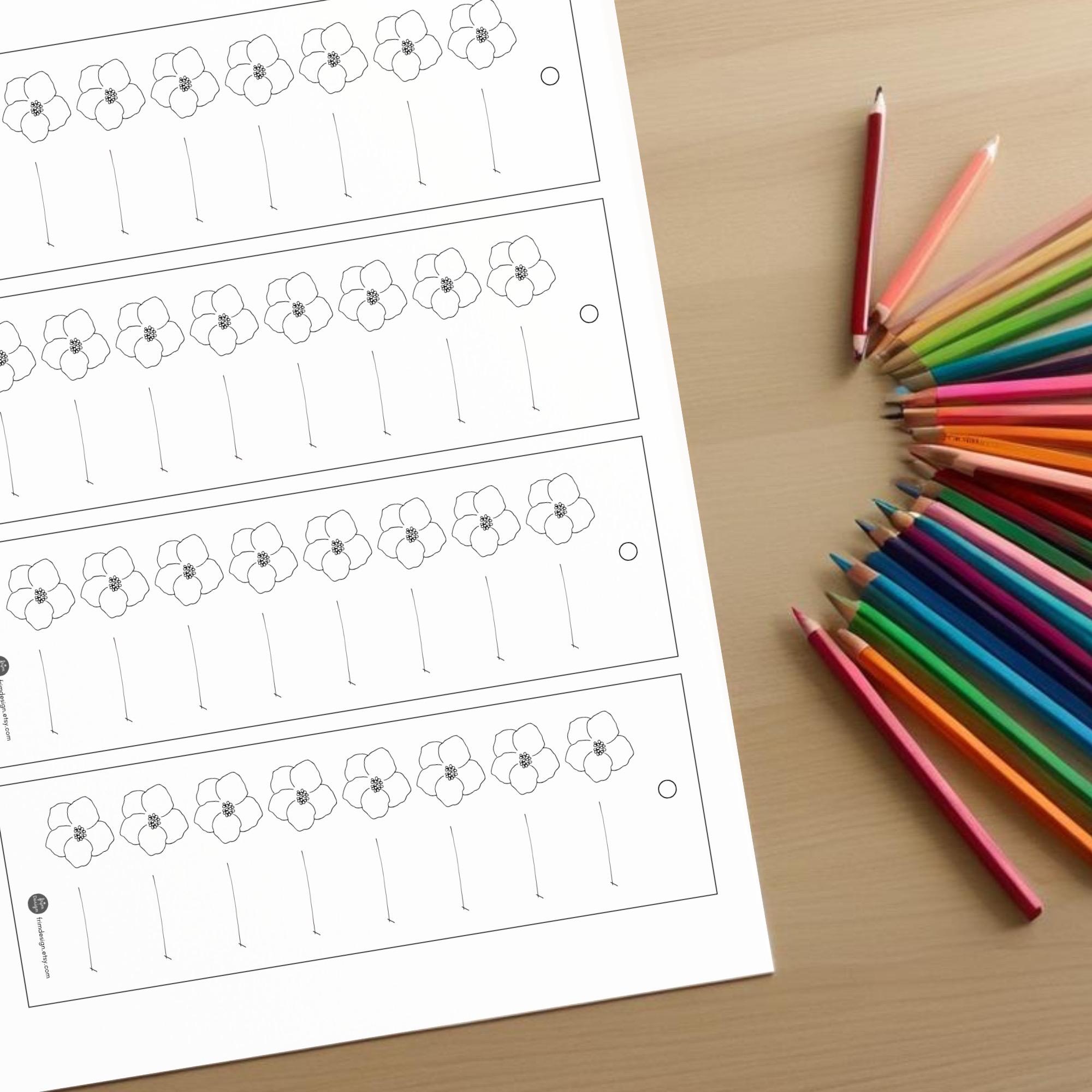 Flower Color Swatch Cards – Cute Printable Palette Tracker for Artists ...