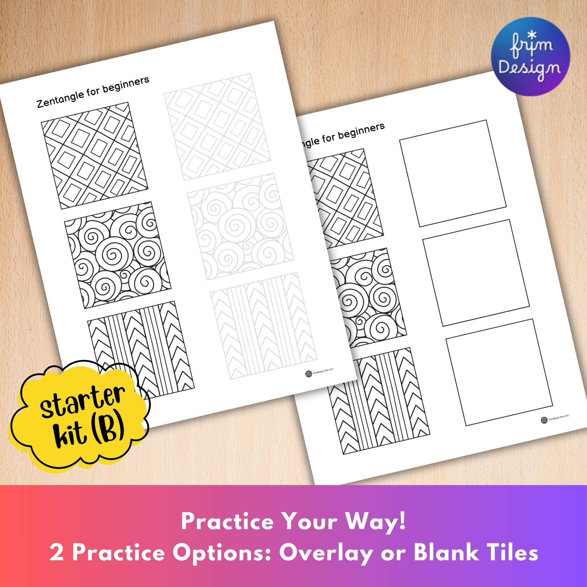 Zentangle Starter Kit – Easy Line Patterns for Beginners | Printable ...