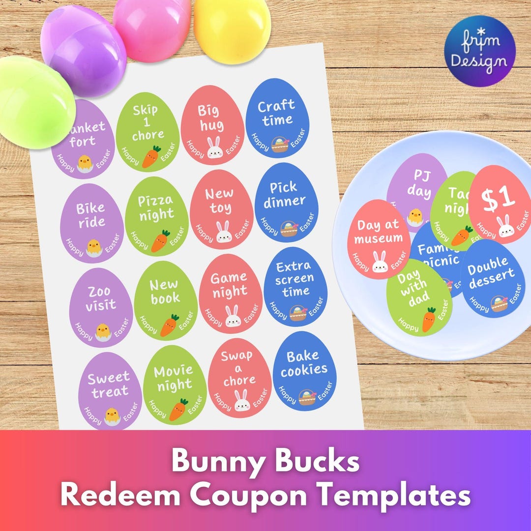 Easter Bunny Bucks | Printable Easter Tokens, Bunny Money Easter Egg ...