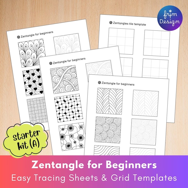 Zentangle Drawing Template - Etsy