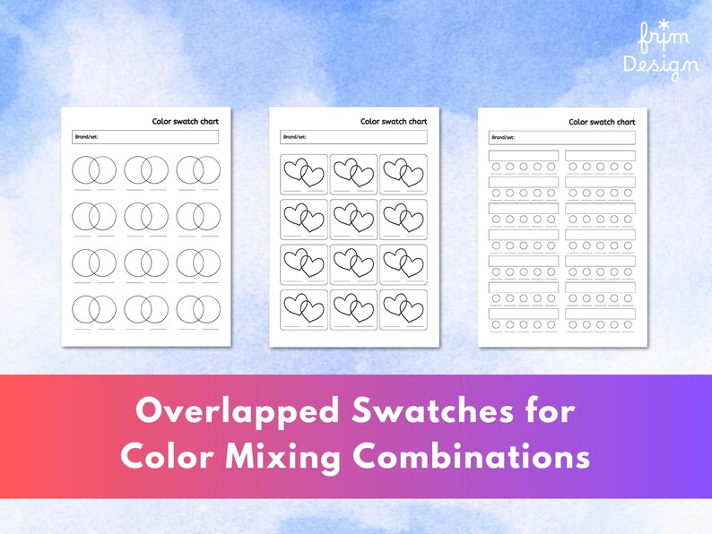 Blank Color Swatch Chart | Blending & Pattern Practice Sheets Bundle ...