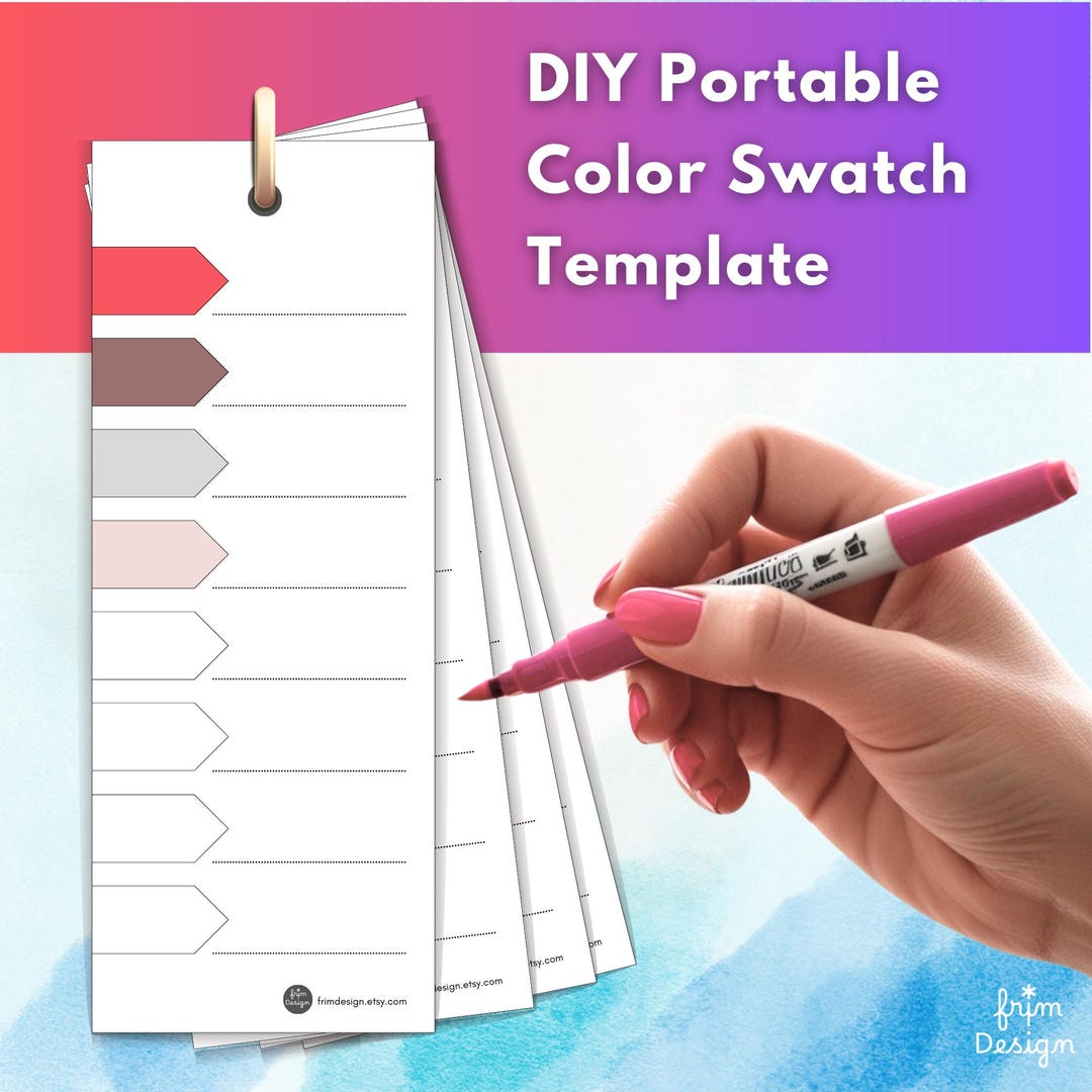 Printable Color Swatch Chart Template - Mini Swatch Card for Color ...