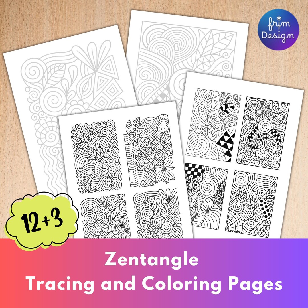 Zendoodle Tracing Sheets & Mini Coloring Pages, Printable Floral ...