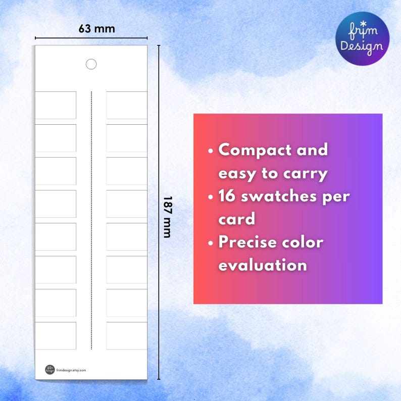 Mini Portable Color Swatch – Full Bleed Design | Printable Swatch Card ...