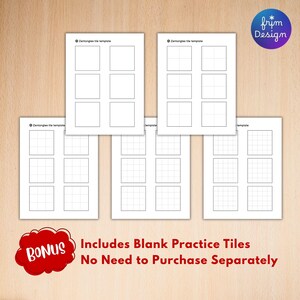 Zentangle Practice Worksheets – Traceable Pattern Pages + Grid Tile ...