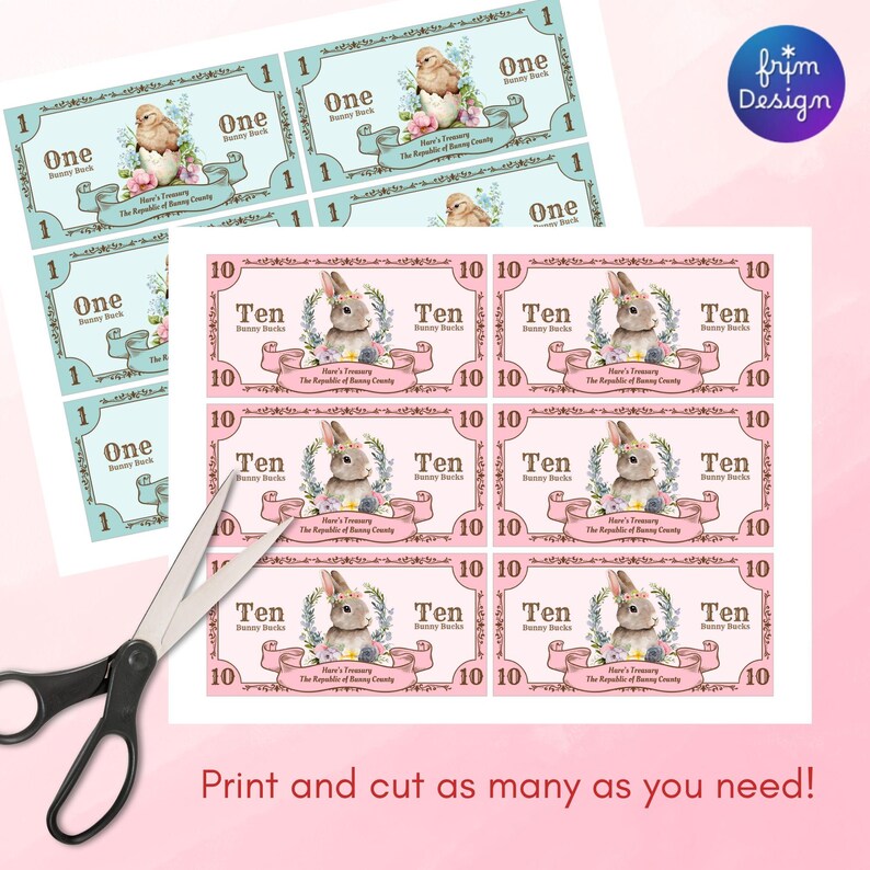 Printable Easter Bunny Money | Vintage-inspired Easter Bunny Bucks ...
