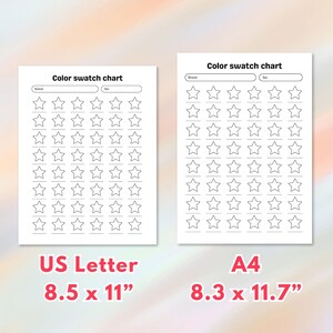 Color Swatch Test Chart Templates Cute Swatch Shapes 48 Swatches per ...