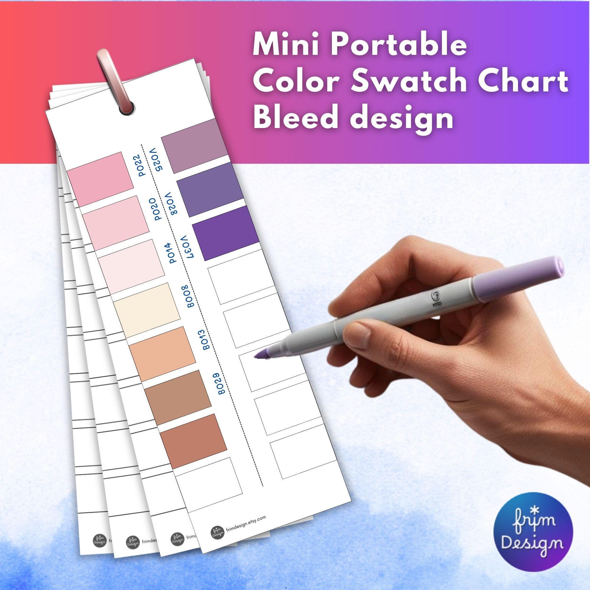 Mini Portable Color Swatch – Full Bleed Design | Printable Swatch Card ...