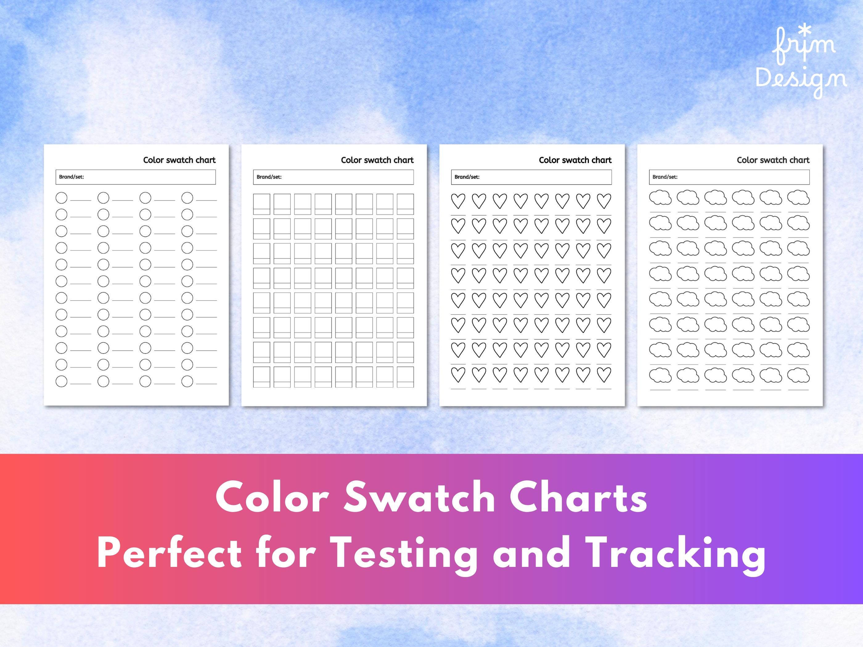 Blank Color Swatch Chart | Blending & Pattern Practice Sheets Bundle ...