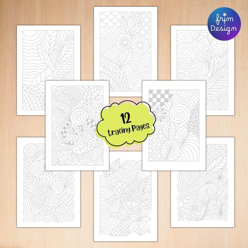 Zendoodle Tracing Sheets & Mini Coloring Pages, Printable Floral ...