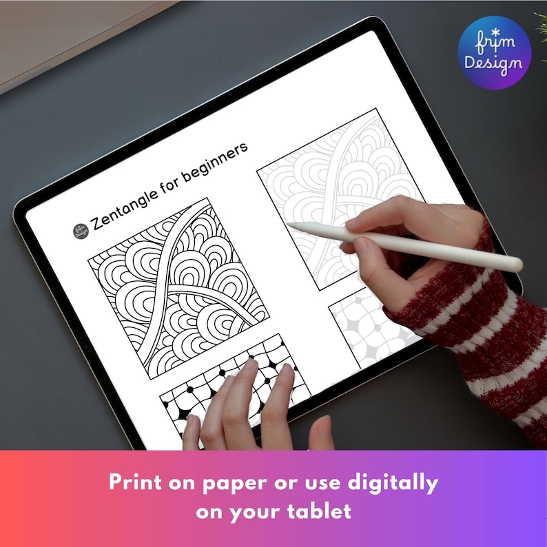 Zentangle Practice Worksheets – Traceable Pattern Pages + Grid Tile ...