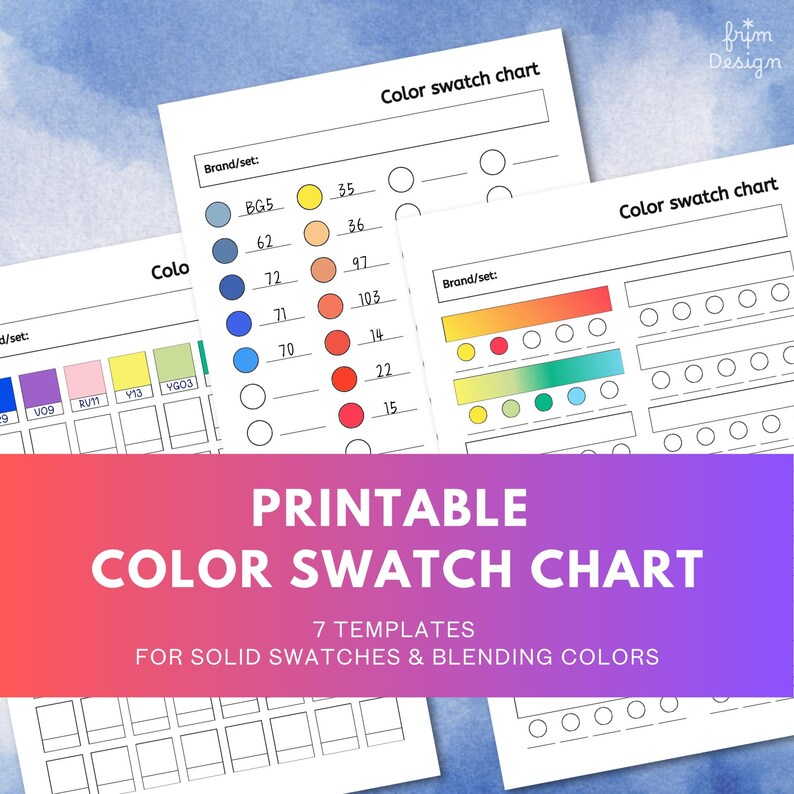 Color Swatch Chart Templates | Color Tracker and Blends Sheets ...