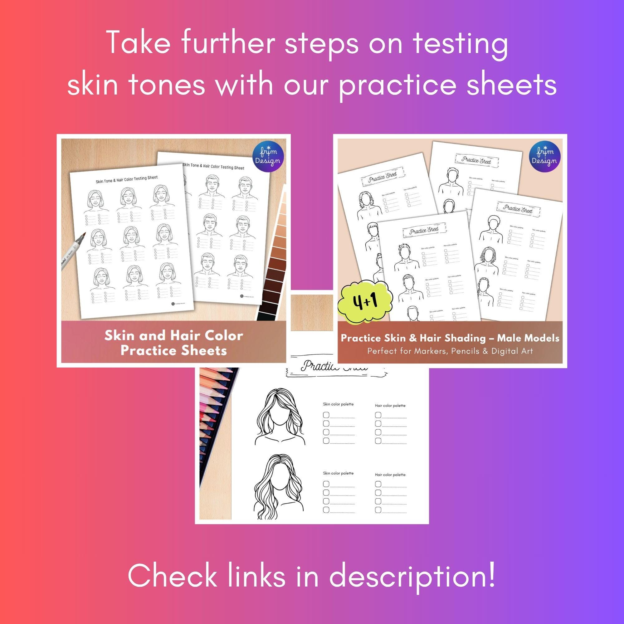Ohuhu Skin Tone Swatch Chart – Standard Rectangle Swatches for Alcohol ...