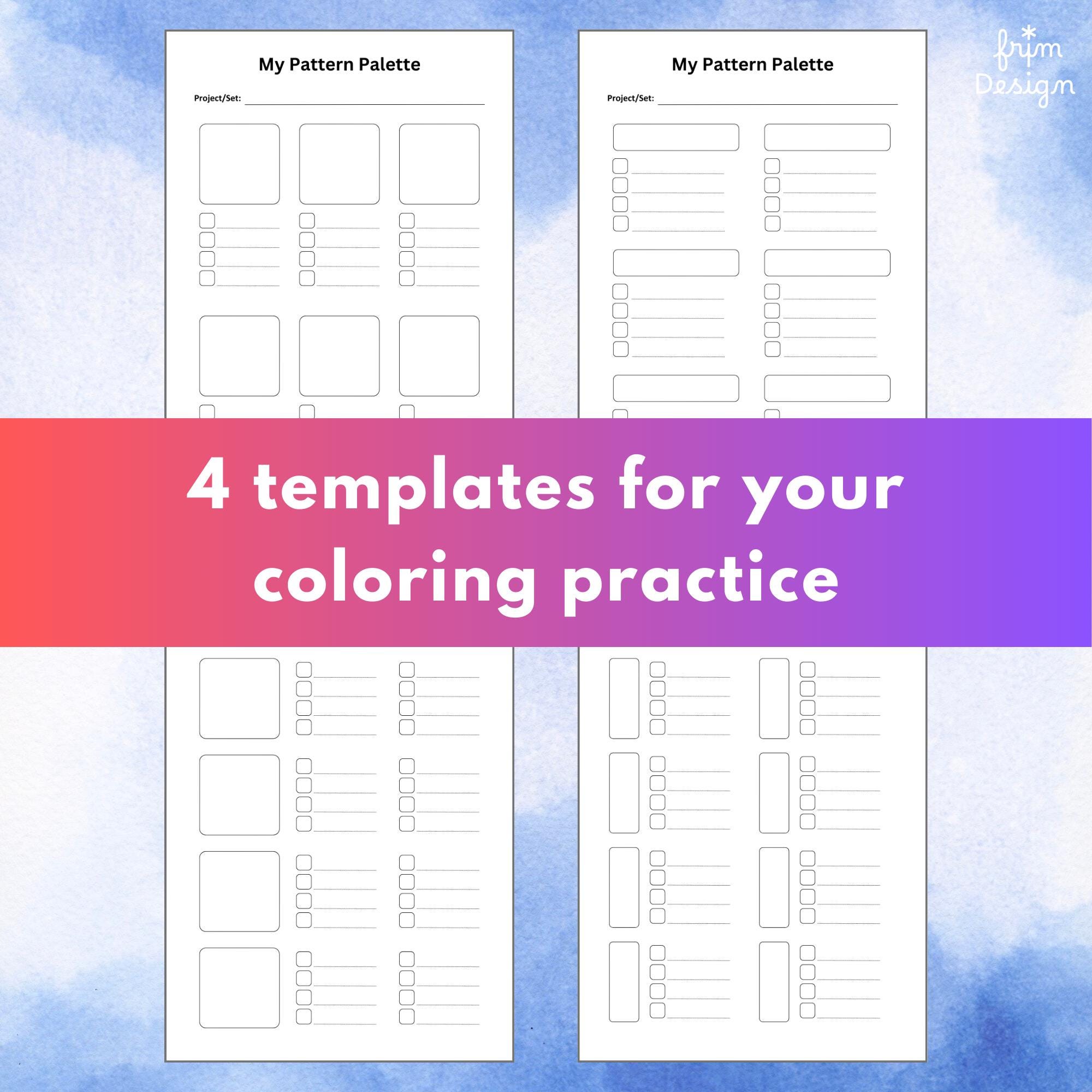 Coloring Practice Sheets Template for Texture, Patterns and Blends ...