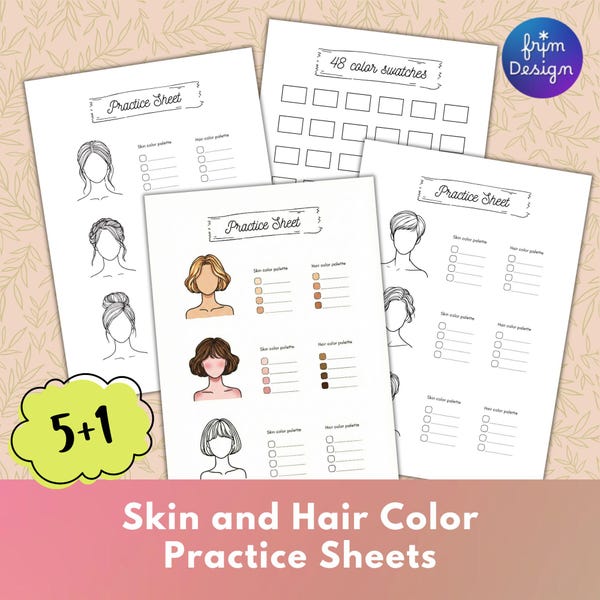 Cartoon Practice Sheets - Etsy