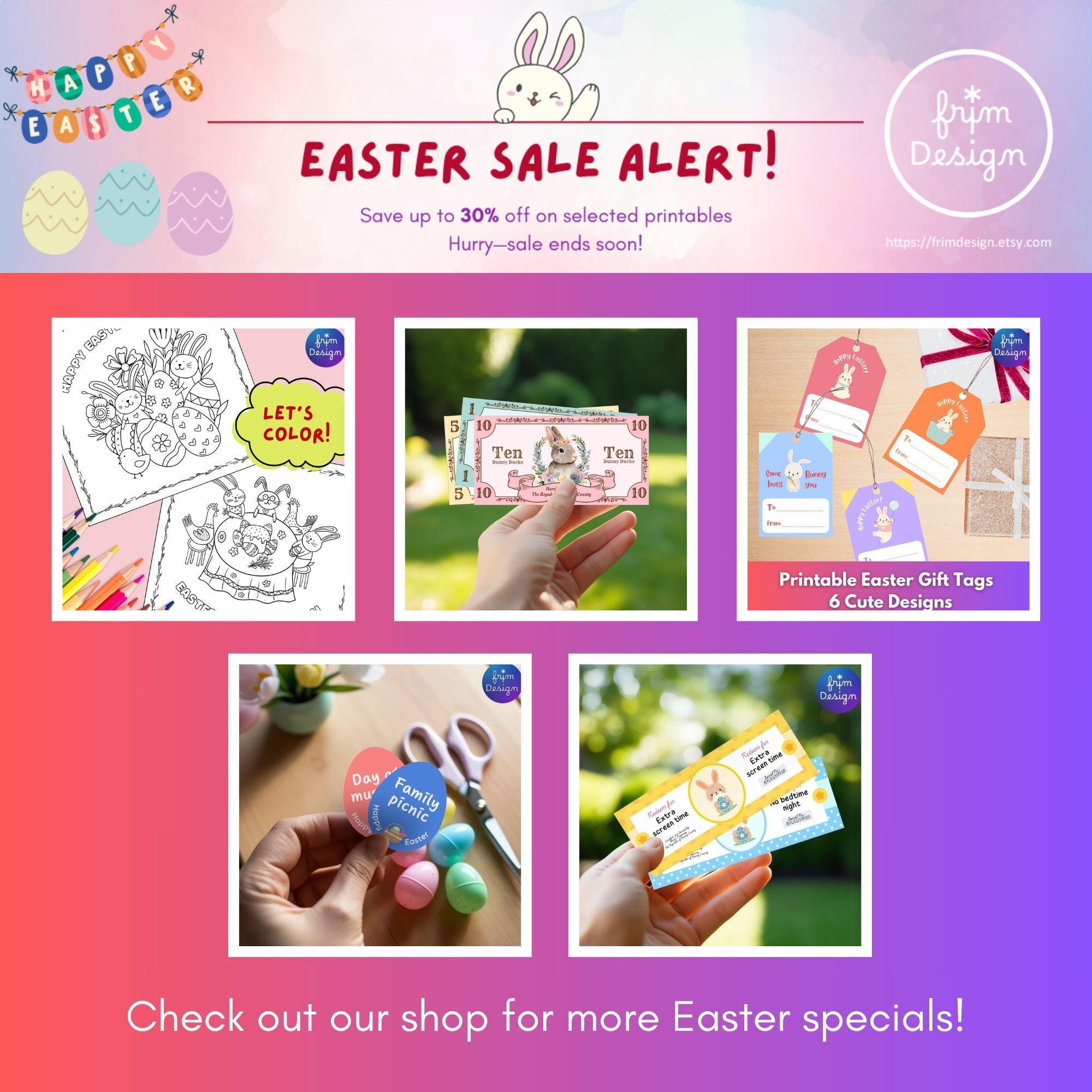 Printable Easter Bunny Money | Vintage-inspired Easter Bunny Bucks ...