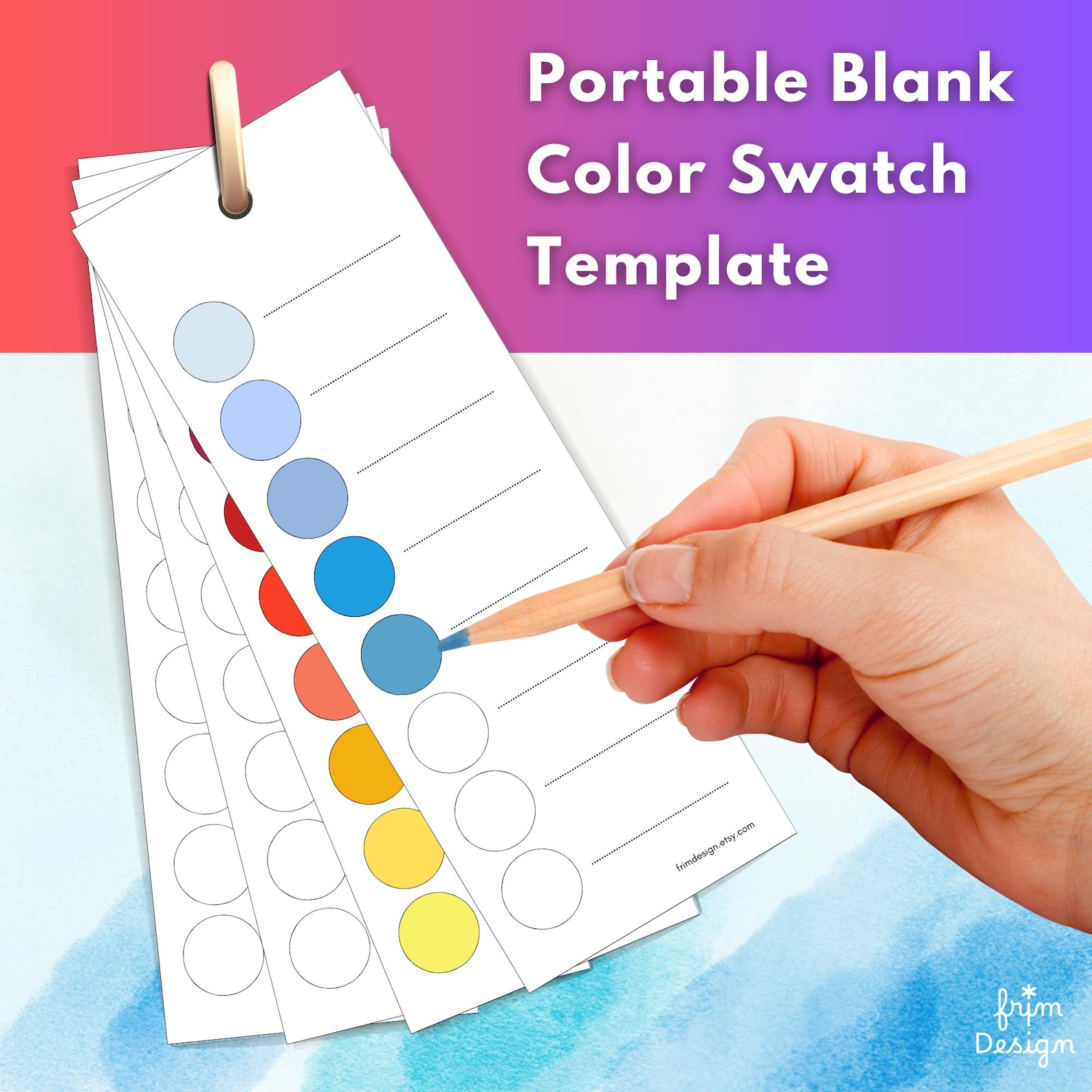 Portable Color Swatch Chart Template | Mini Blank Swatch Sheet - Circle ...