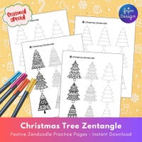 Christmas Stocking and Holly - PDF Zentangle Coloring Page - Etsy