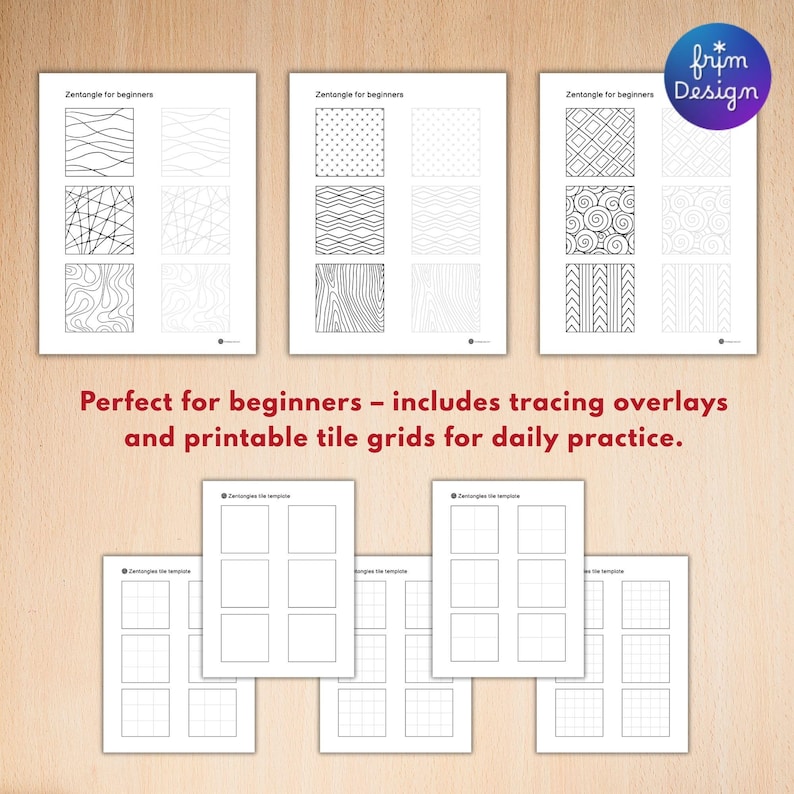 Zentangle Starter Kit – Easy Line Patterns for Beginners | Printable ...