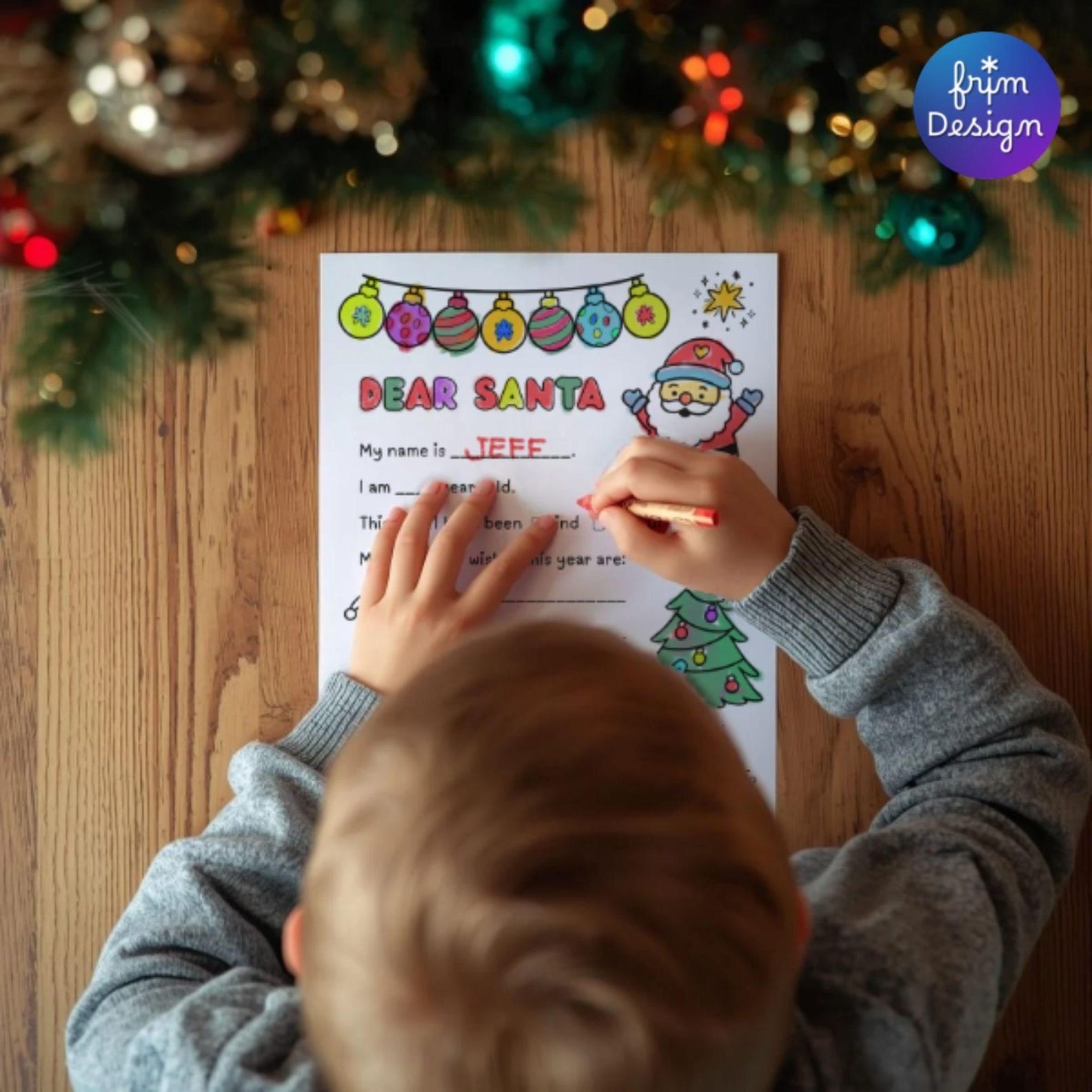 Letter to Santa Coloring Page - Printable Christmas Wishlist for Kids ...
